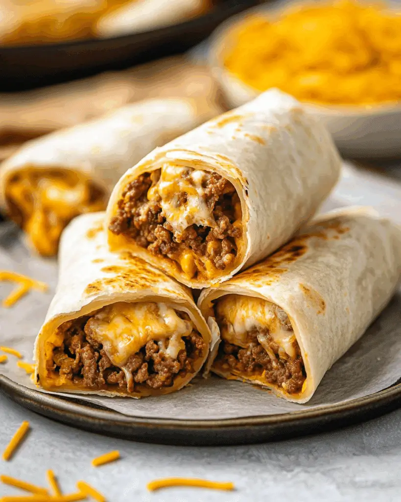 Crunchy Beef Cheese Wraps - Home Cook Simple