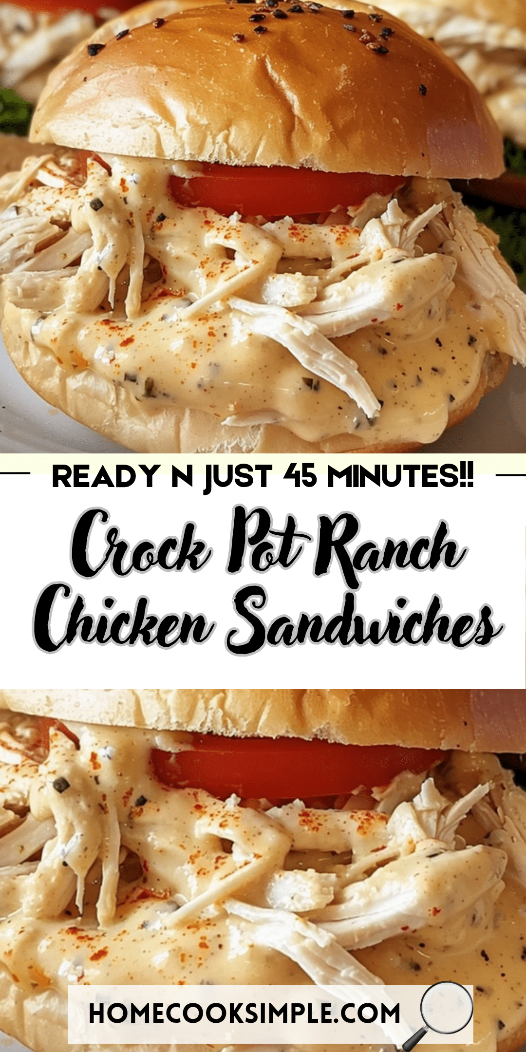 Crock Pot Ranch Chicken Sandwiches - Home Cook Simple