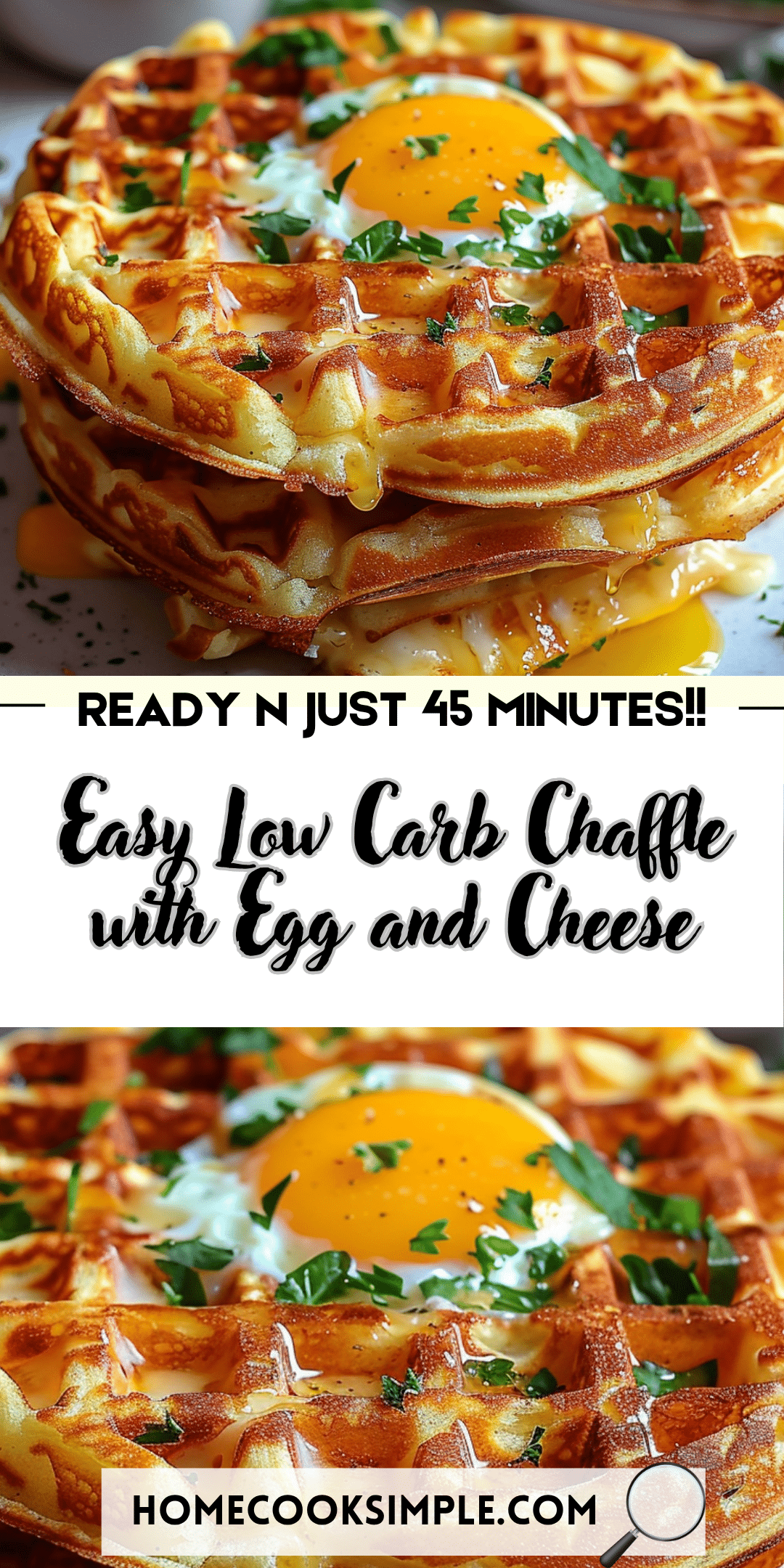 Easy Low Carb Chaffle with Egg and Cheese - Home Cook Simple