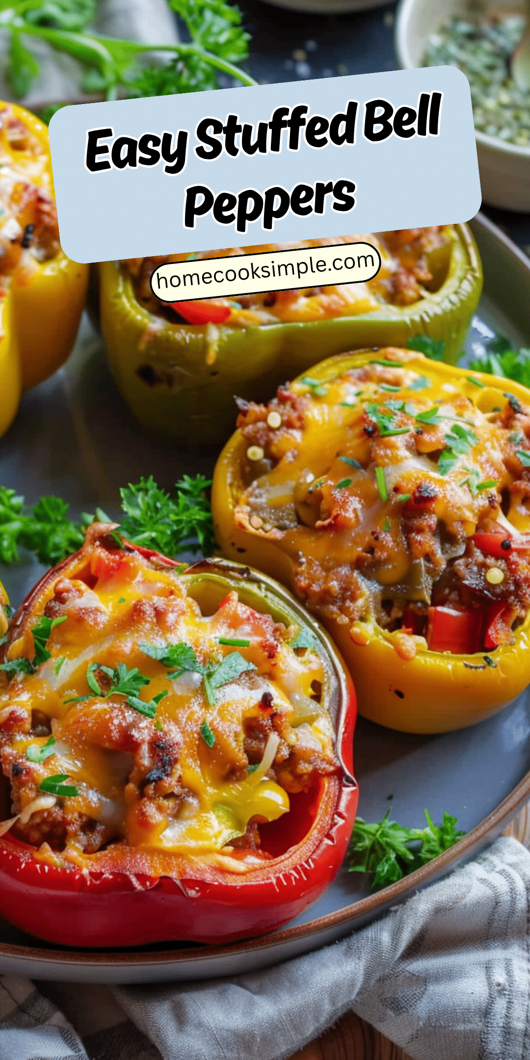Easy Stuffed Bell Peppers - Home Cook Simple