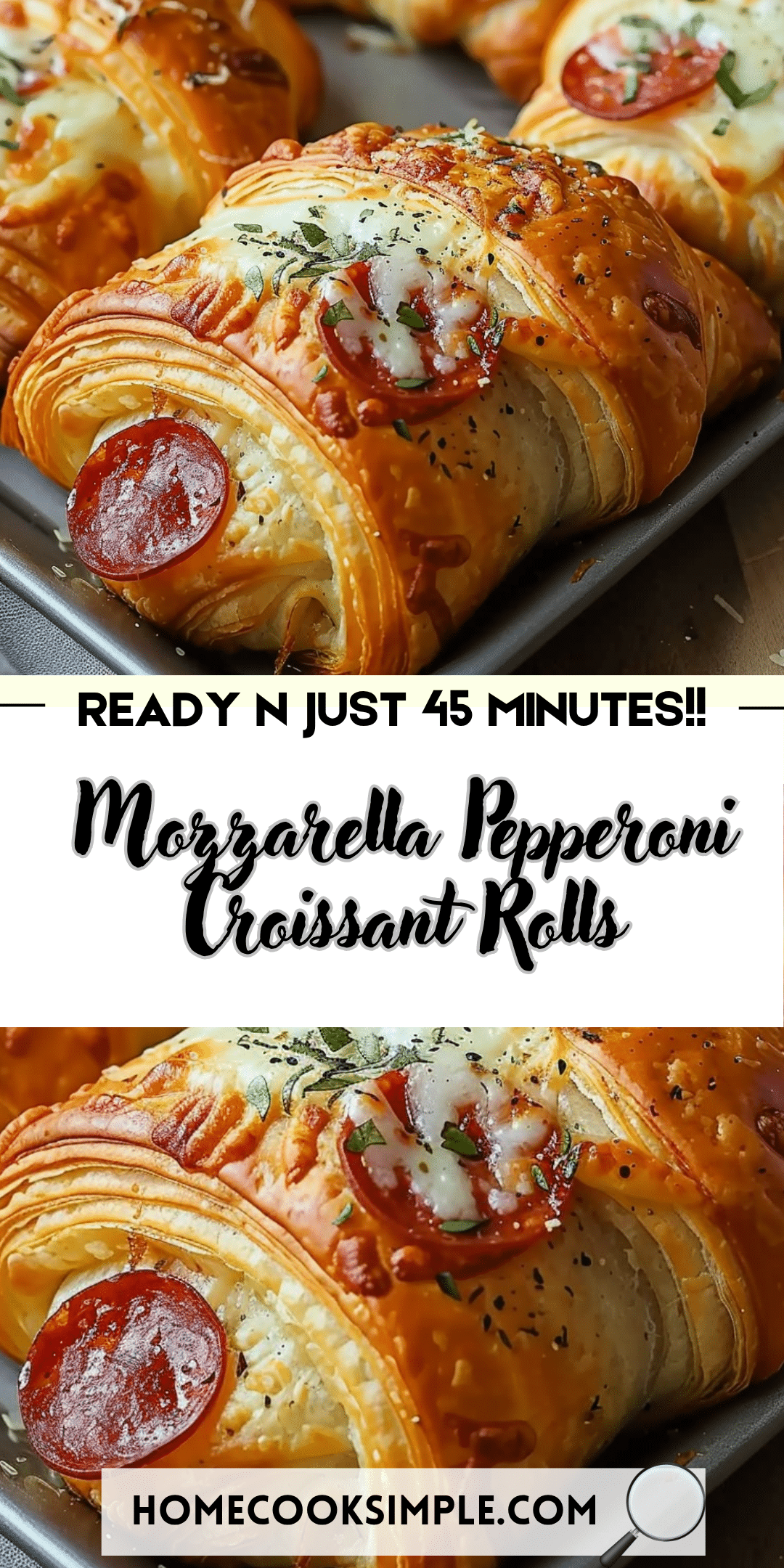 Mozzarella Pepperoni Croissant Rolls - Home Cook Simple
