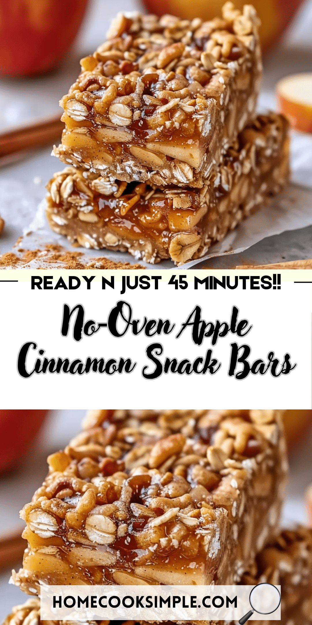 No-Oven Apple Cinnamon Snack Bars - Home Cook Simple