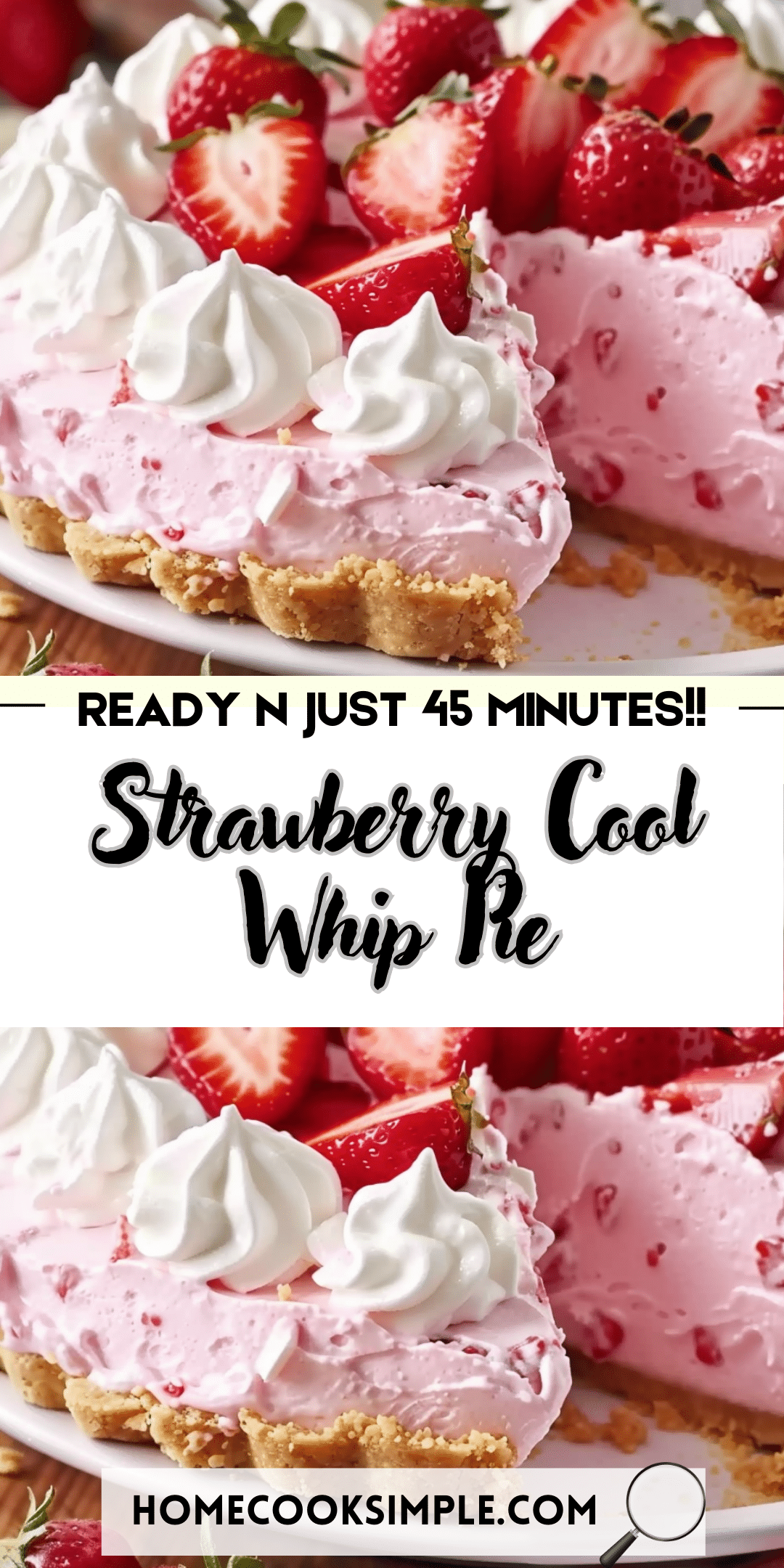 Strawberry Cool Whip Pie - Home Cook Simple