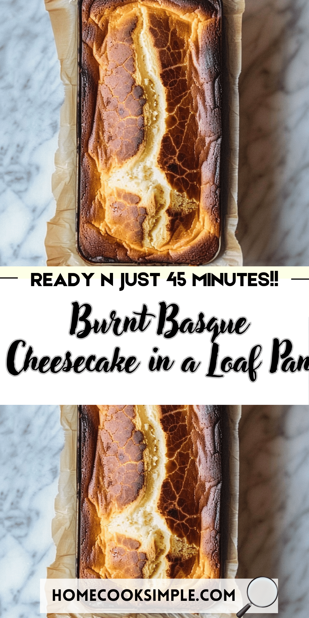 Burnt Basque Cheesecake in a Loaf Pan - Home Cook Simple