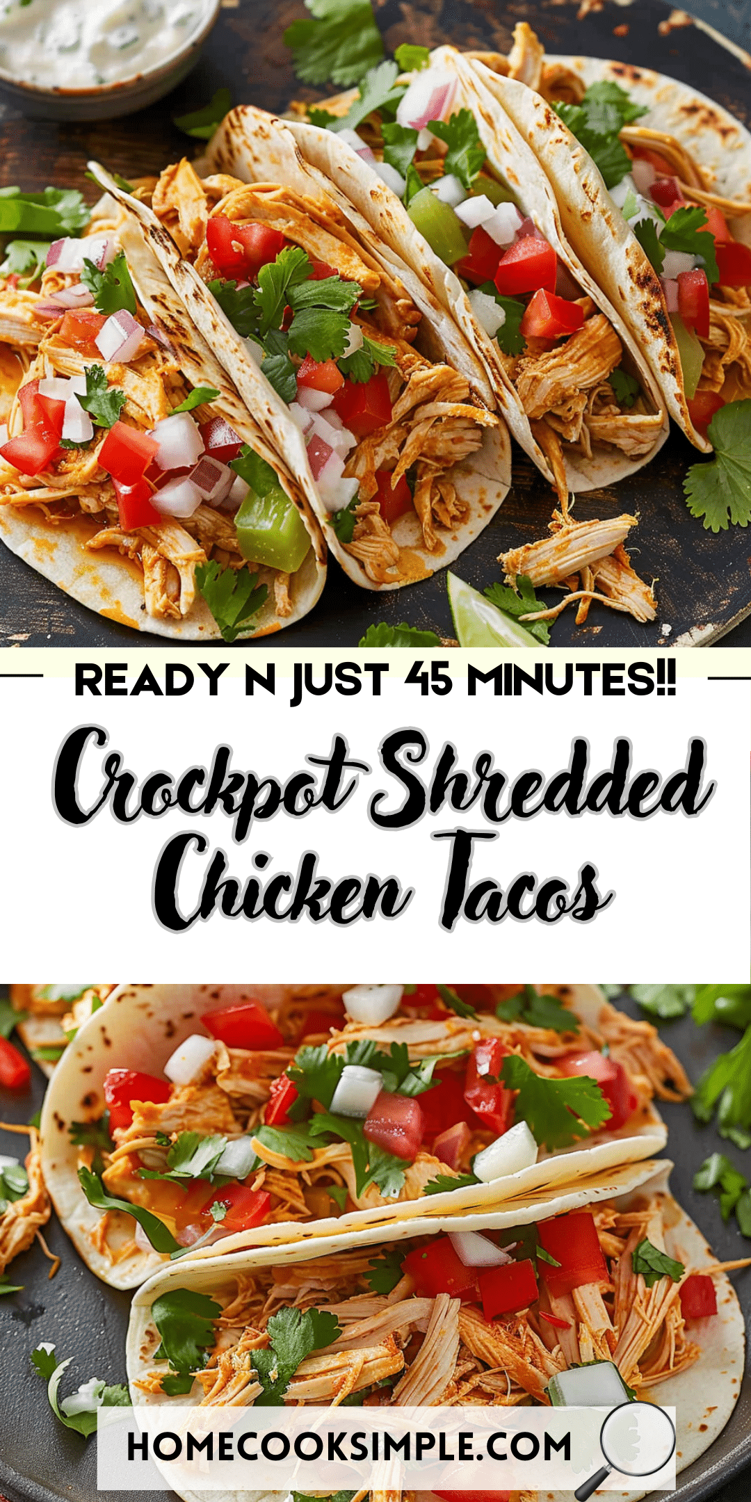 Crockpot Shredded Chicken Tacos - Home Cook Simple