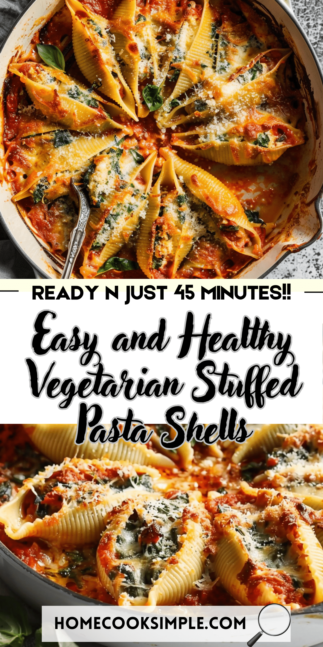 Easy and Healthy Vegetarian Stuffed Pasta Shells - Home Cook Simple
