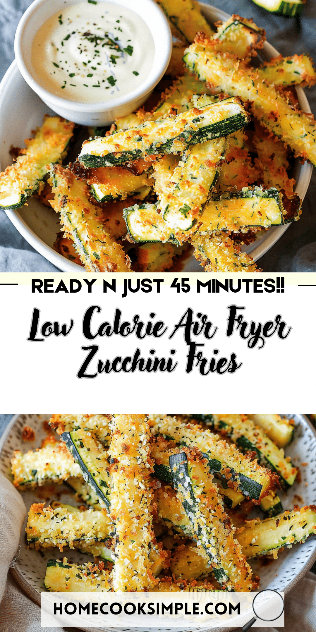 Low Calorie Air Fryer Zucchini Fries - Home Cook Simple