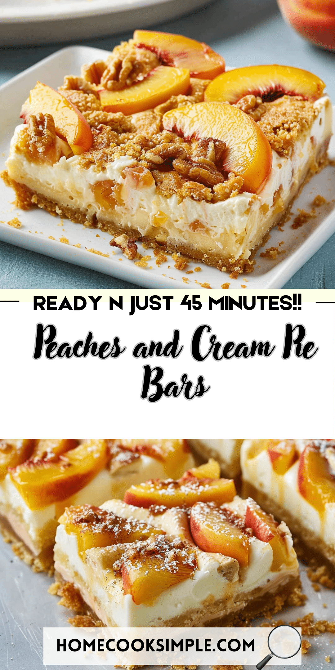 Peaches and Cream Pie Bars - Home Cook Simple