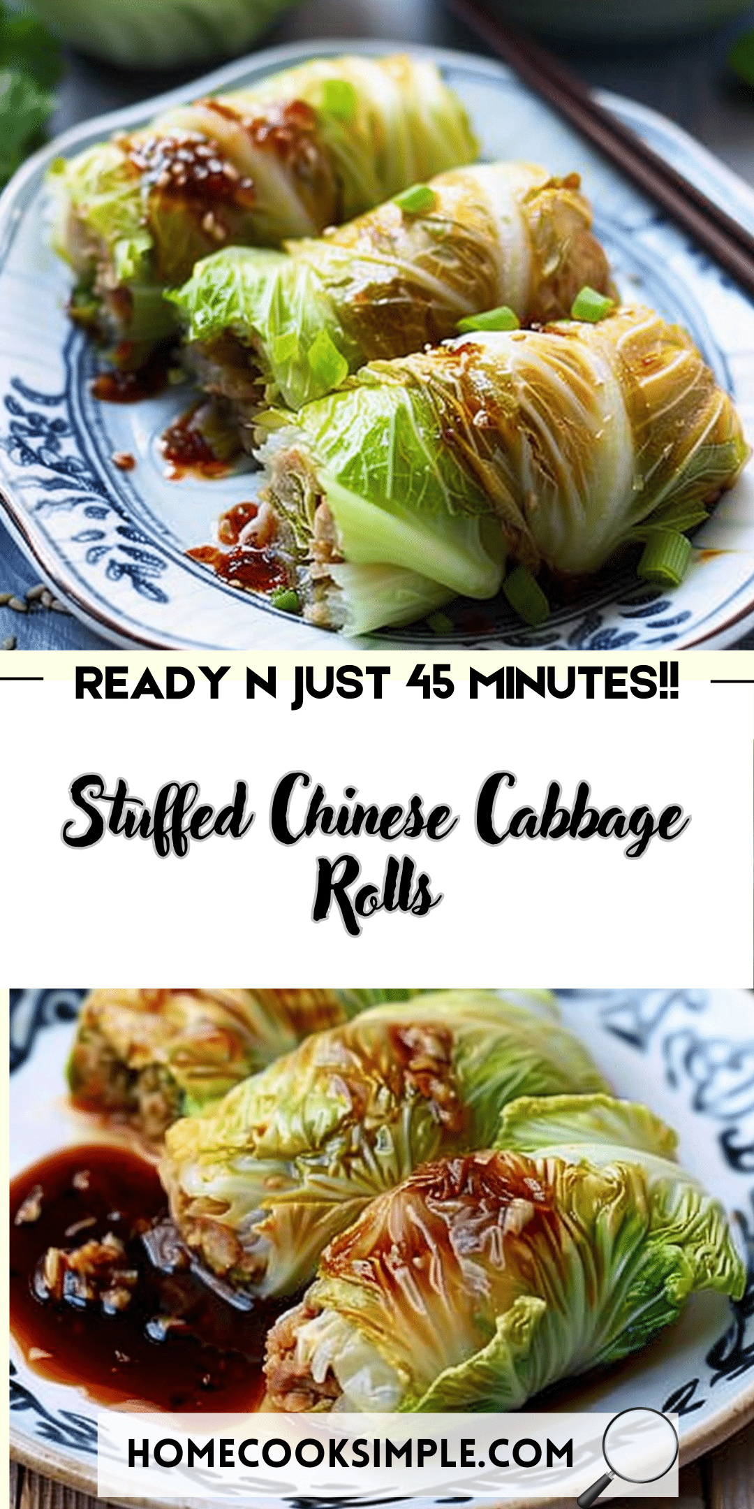 Stuffed Chinese Cabbage Rolls - Home Cook Simple