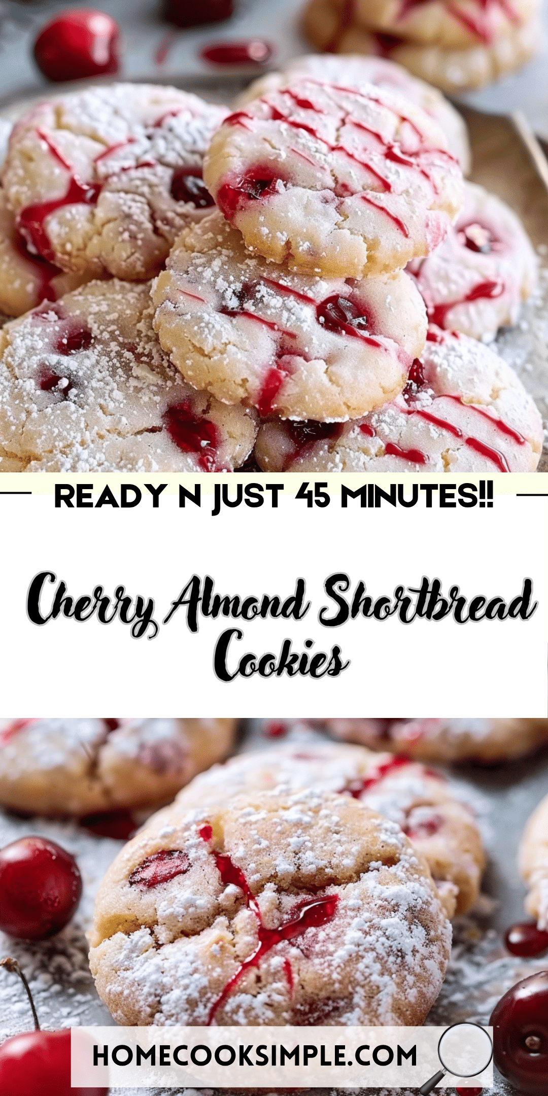 Cherry Almond Shortbread Cookies - Home Cook Simple