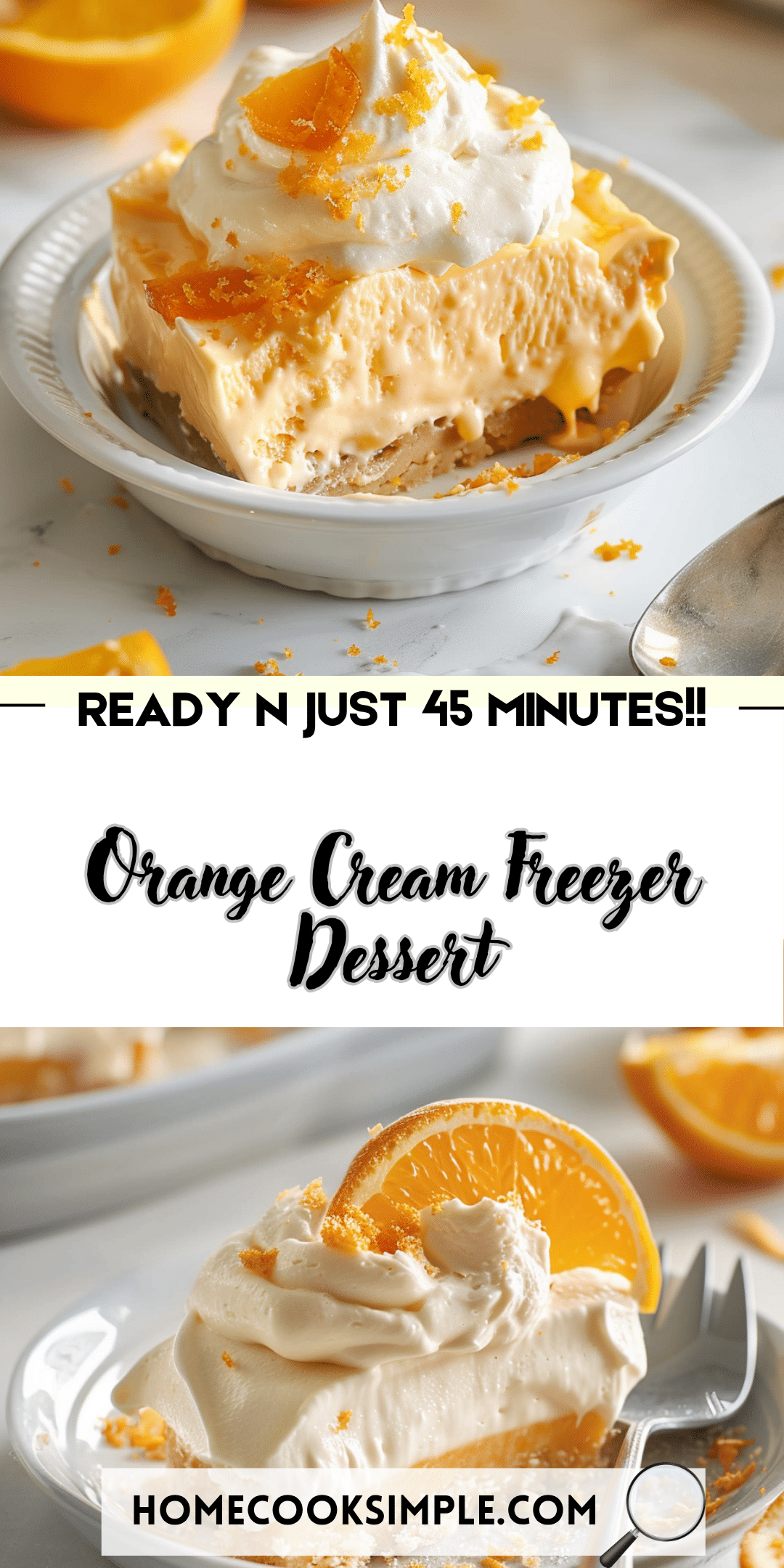 Orange Cream Freezer Dessert - Home Cook Simple