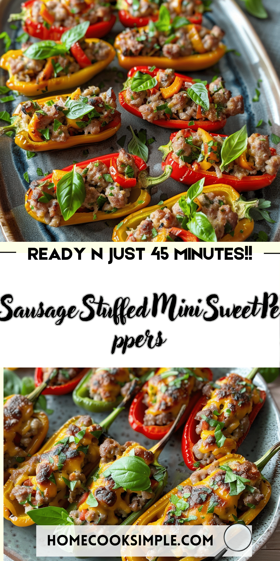 Sausage Stuffed Mini Sweet Peppers - Home Cook Simple