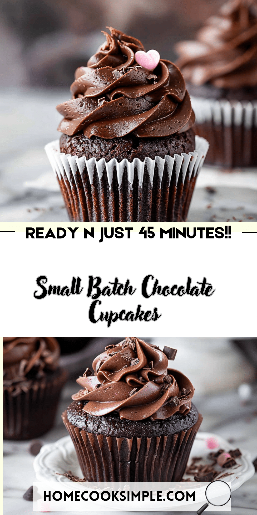 Small Batch Chocolate Cupcakes - Home Cook Simple