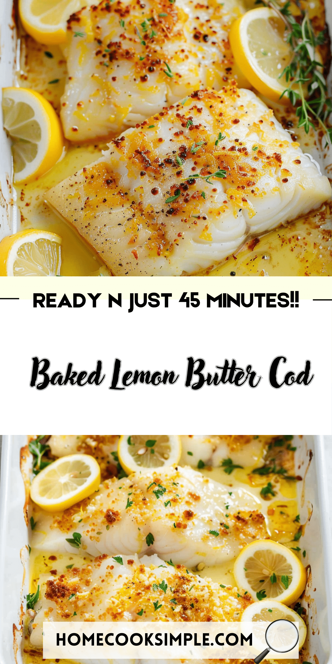 Baked Lemon Butter Cod - Home Cook Simple
