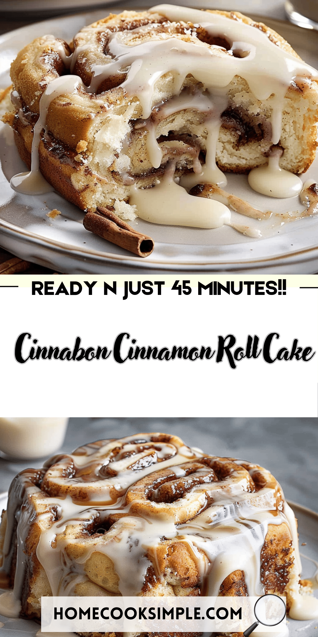 Cinnabon Cinnamon Roll Cake - Home Cook Simple