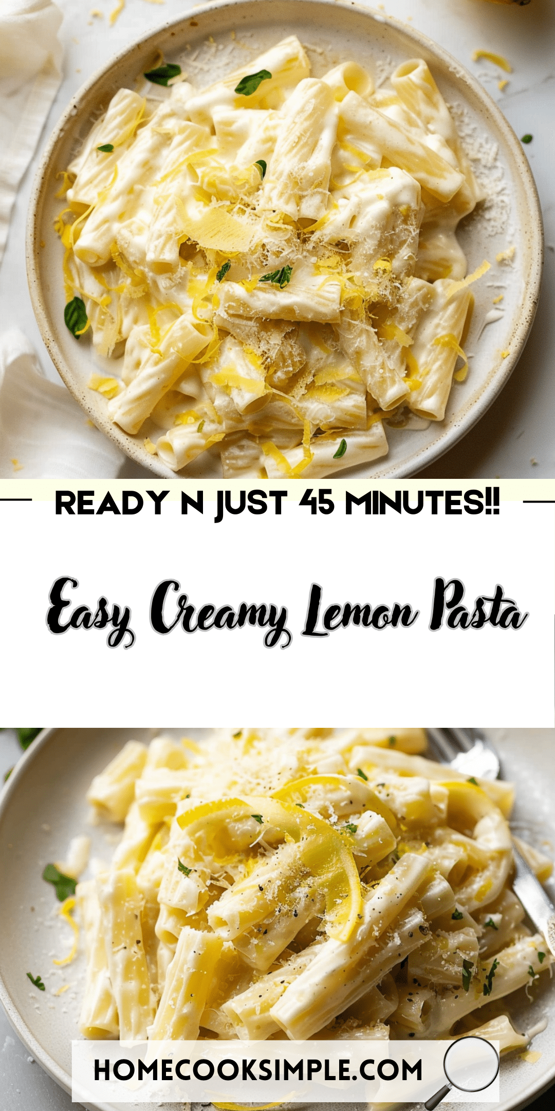 Easy Creamy Lemon Pasta - Home Cook Simple