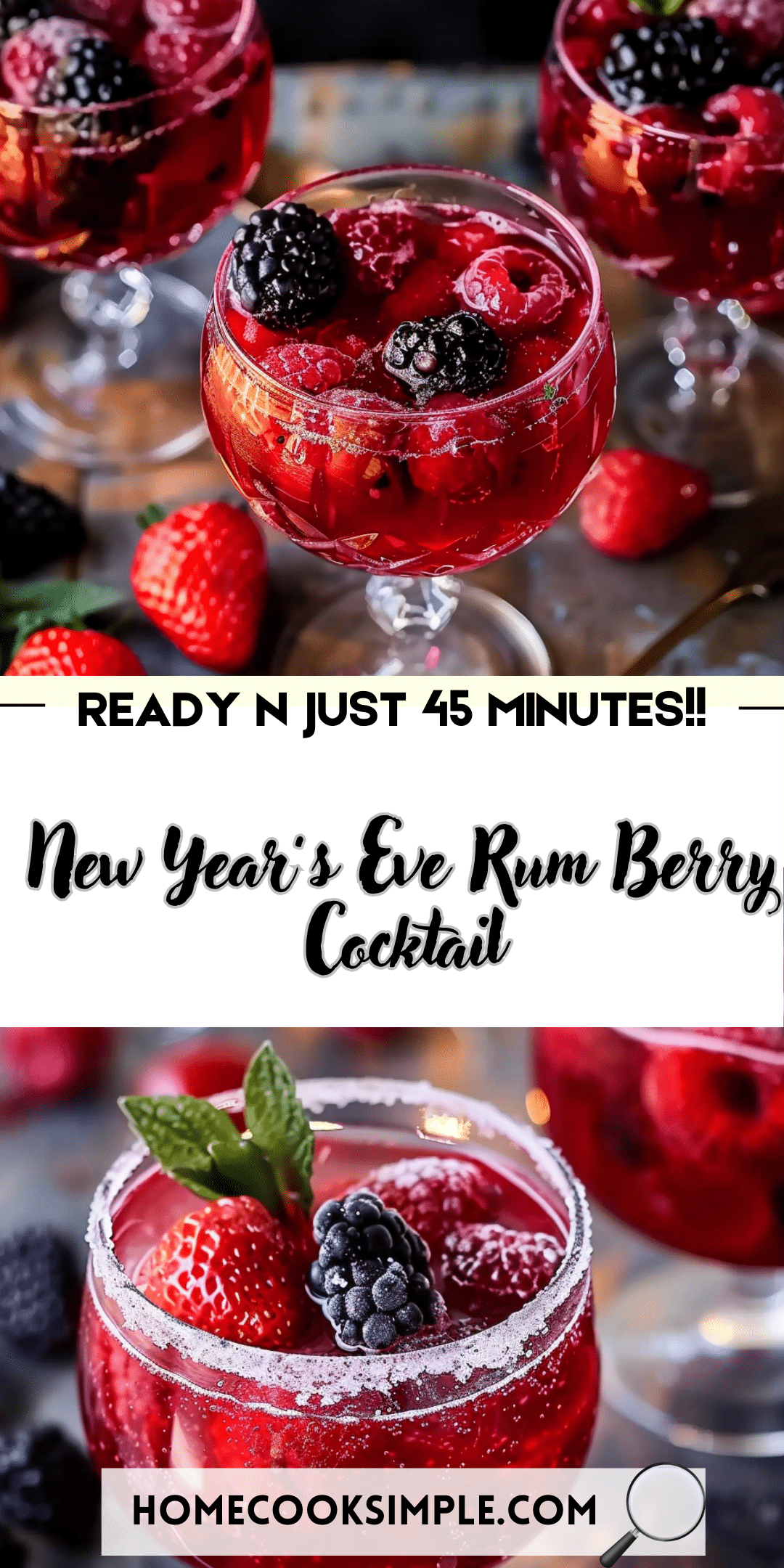 New Year’s Eve Rum Berry Cocktail - Home Cook Simple