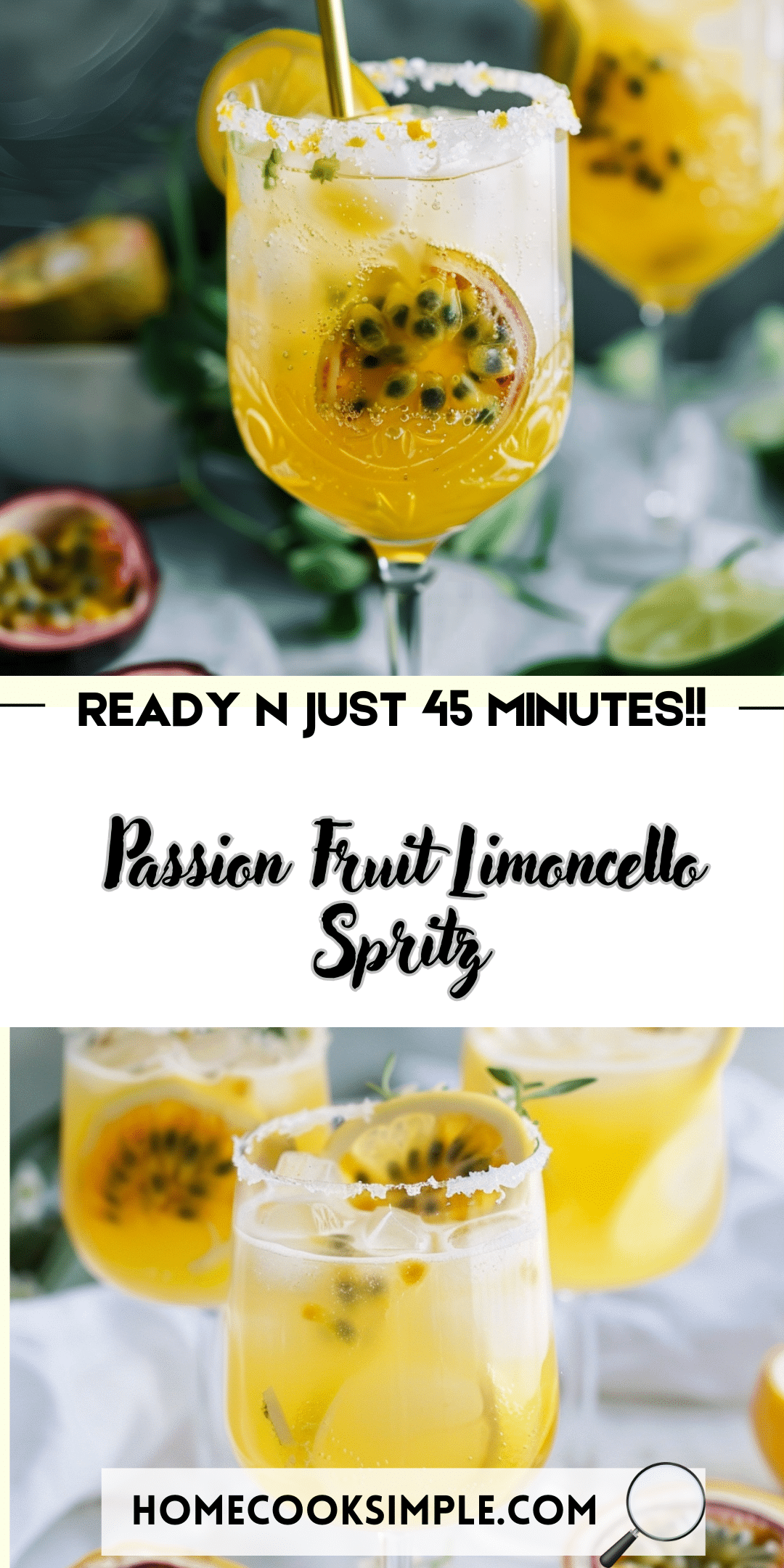 Passion Fruit Limoncello Spritz - Home Cook Simple