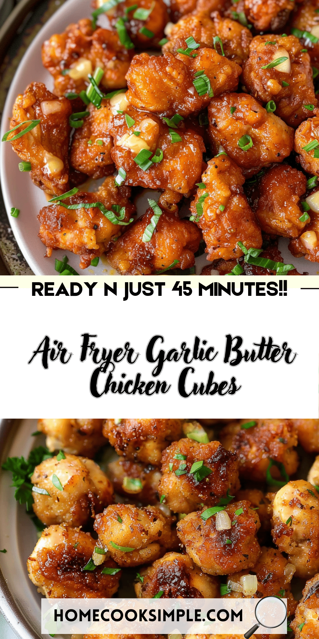 Air Fryer Garlic Butter Chicken Cubes - Home Cook Simple