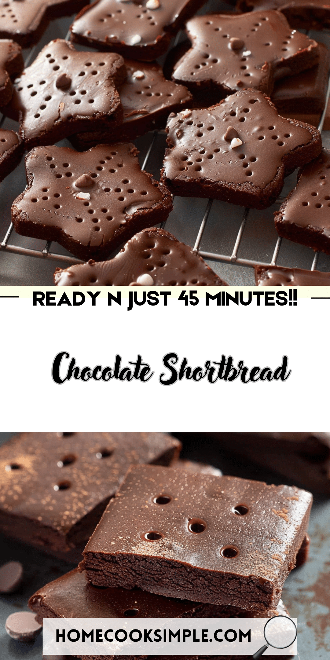Chocolate Shortbread - Home Cook Simple
