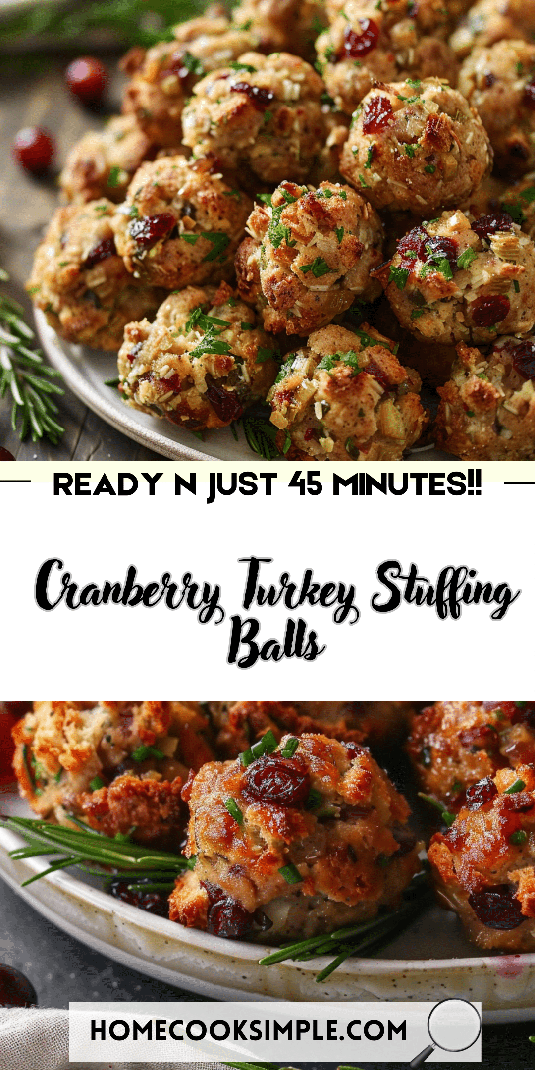 Cranberry Turkey Stuffing Balls - Home Cook Simple