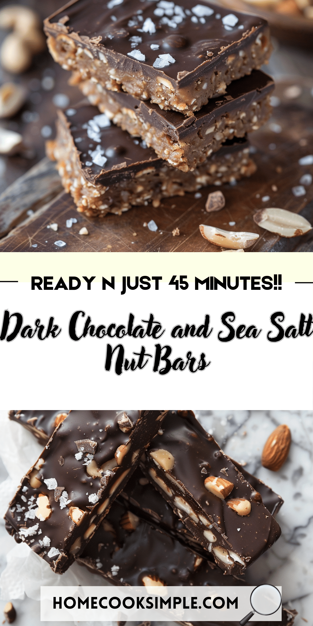 Dark Chocolate and Sea Salt Nut Bars - Home Cook Simple