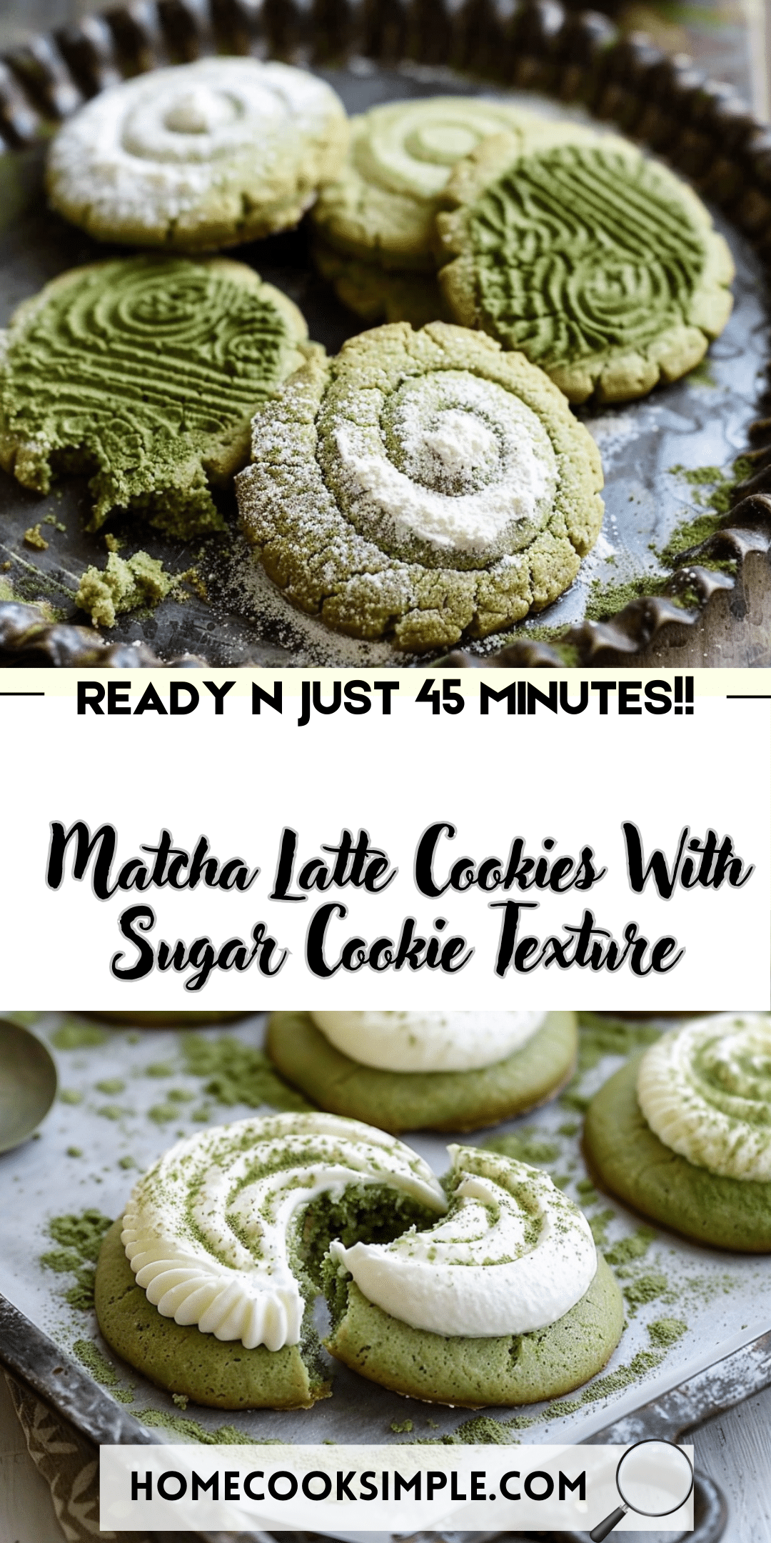 Matcha Latte Cookies With Sugar Cookie Texture - Home Cook Simple