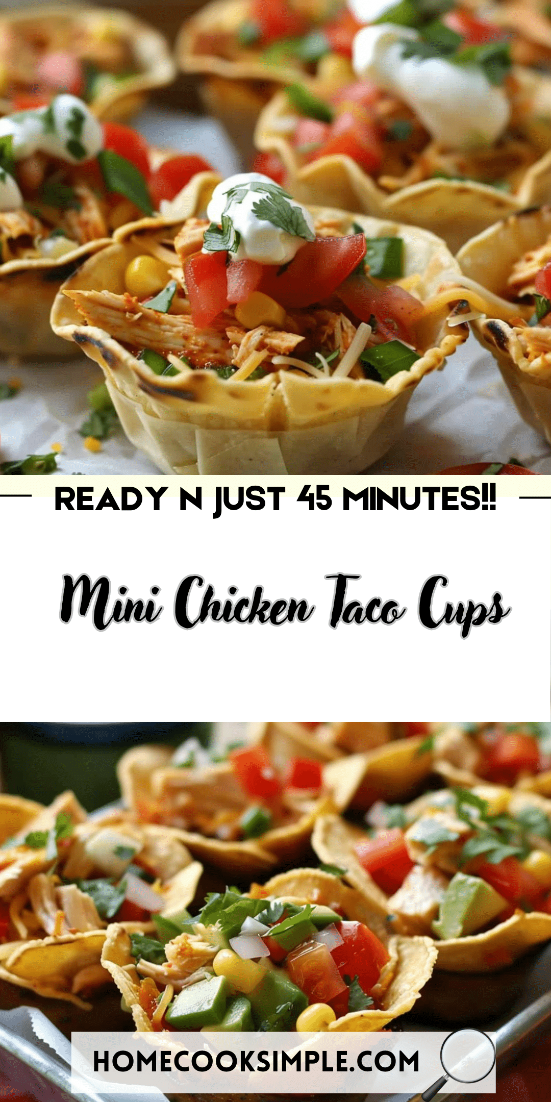 Mini Chicken Taco Cups - Home Cook Simple