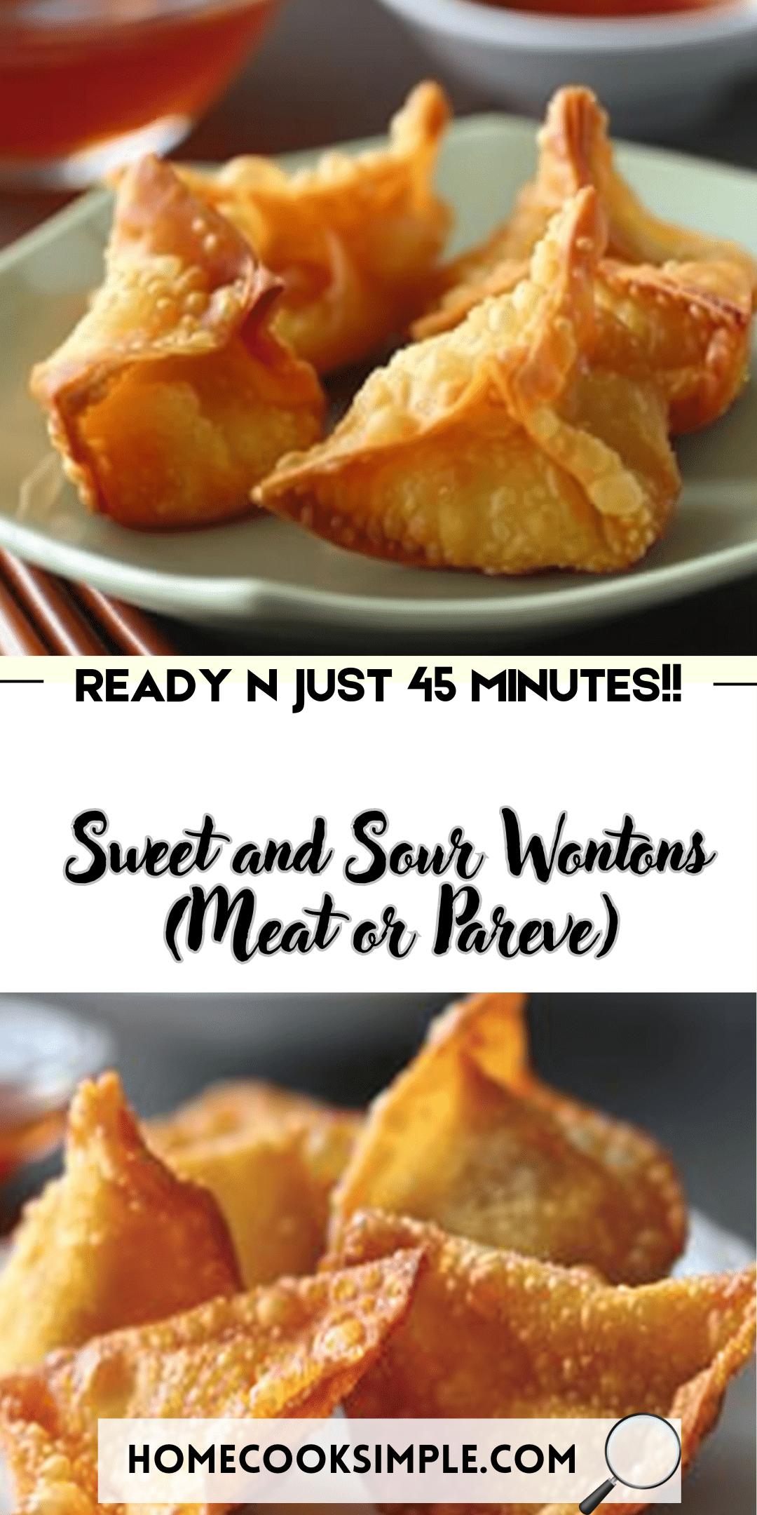 Sweet and Sour Wontons (Meat or Pareve) - Home Cook Simple