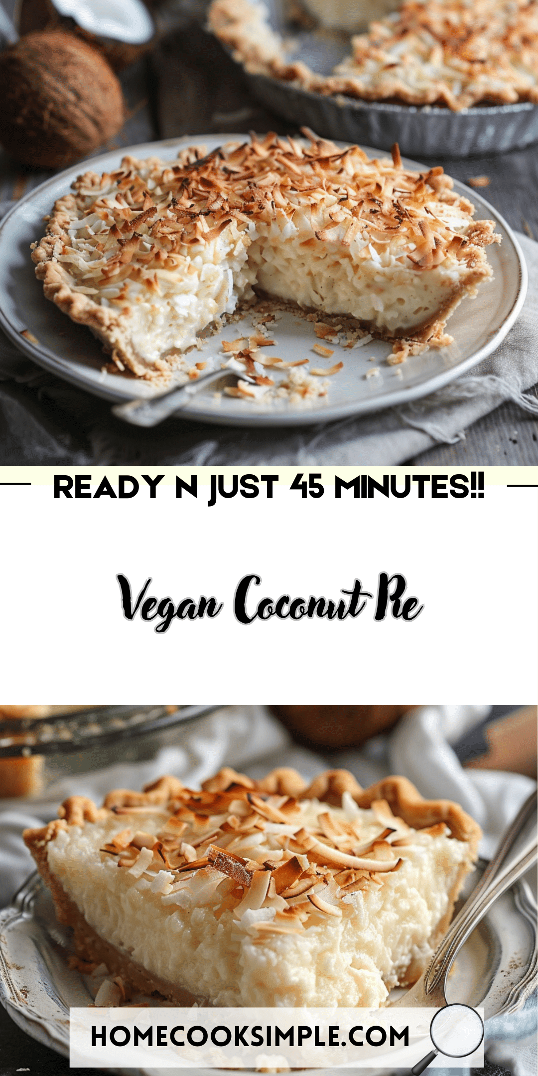 Vegan Coconut Pie - Home Cook Simple