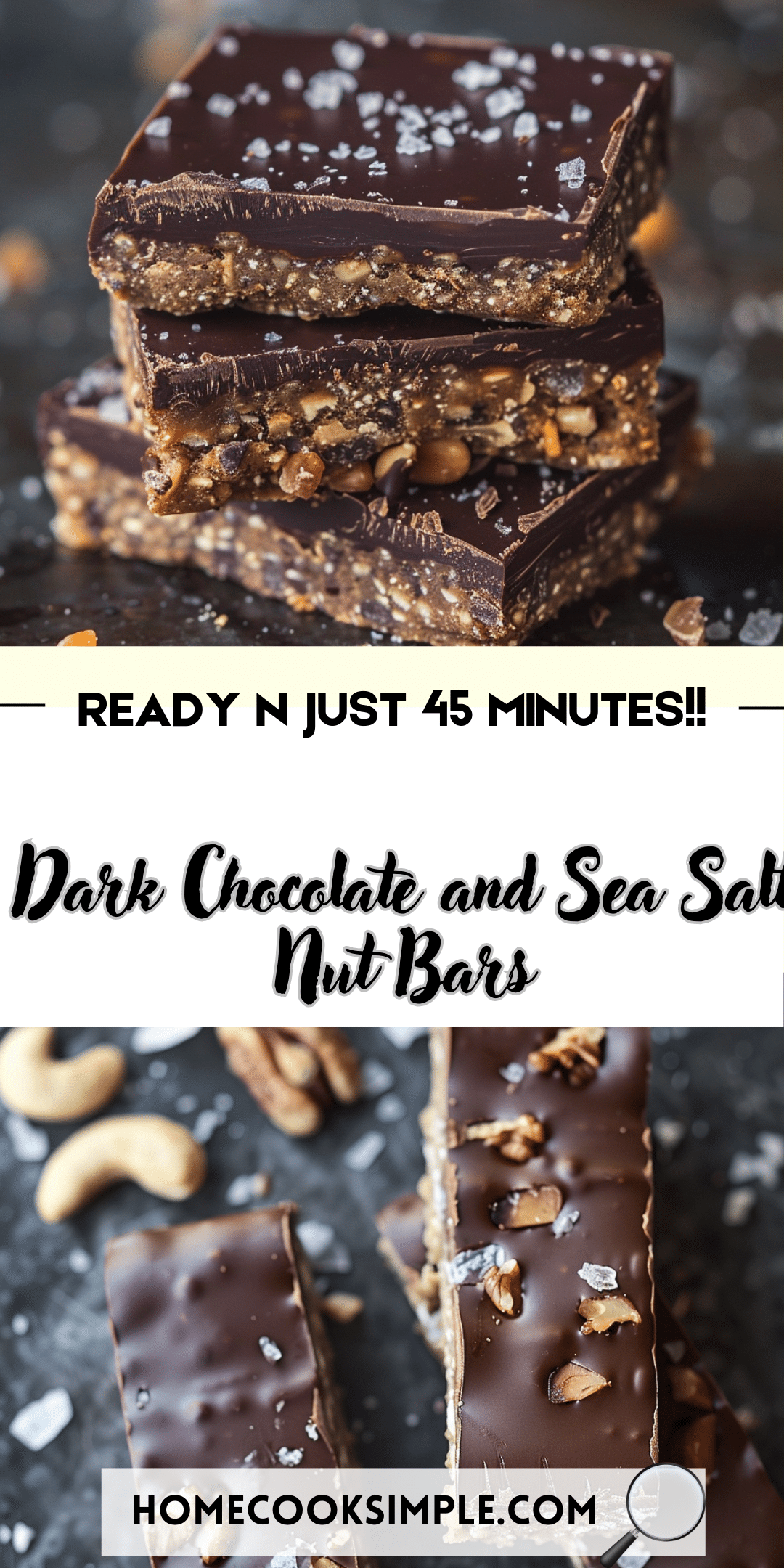 Best Dark Chocolate and Sea Salt Nut Bars - Home Cook Simple