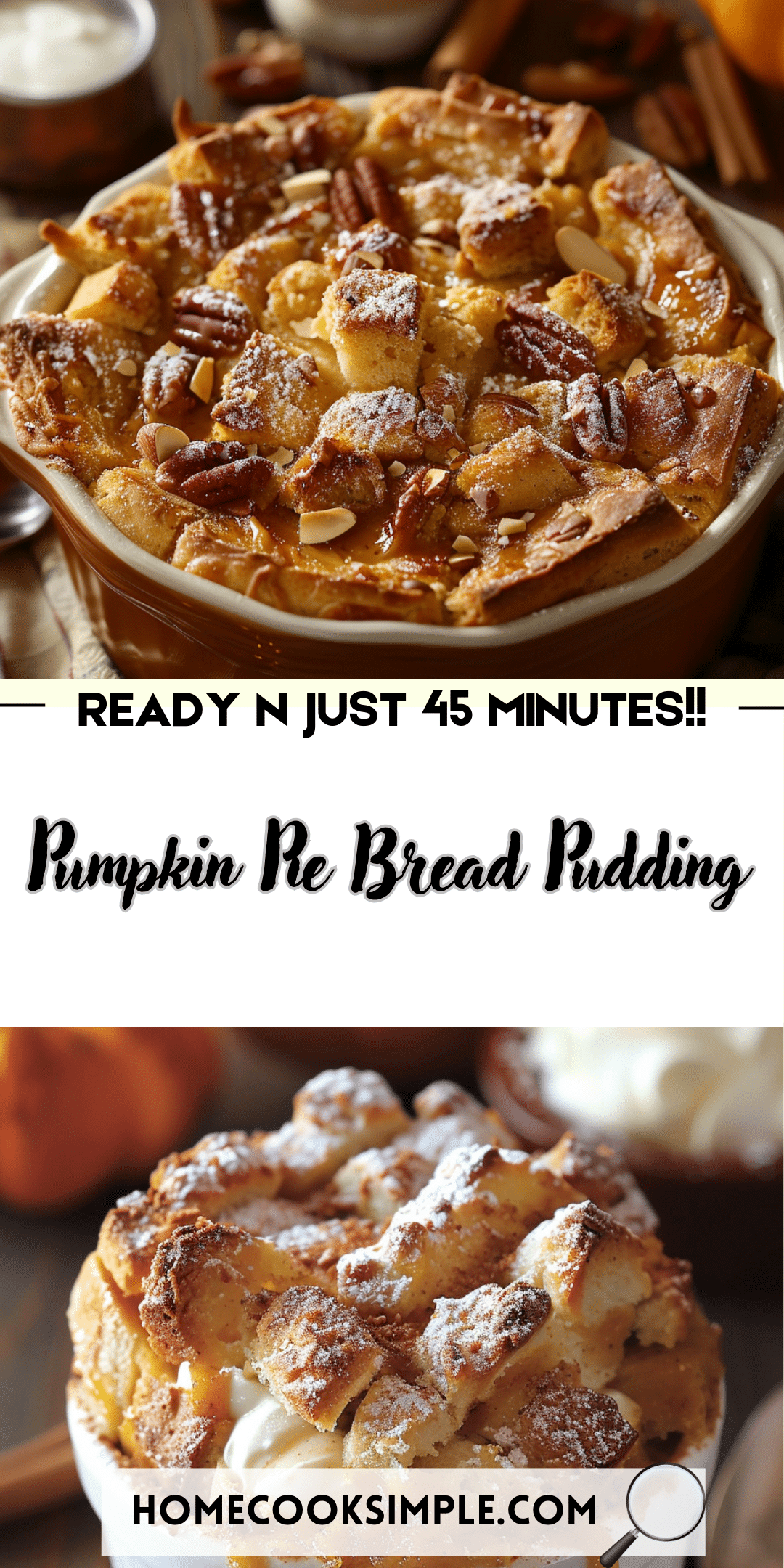 Pumpkin Pie Bread Pudding - Home Cook Simple