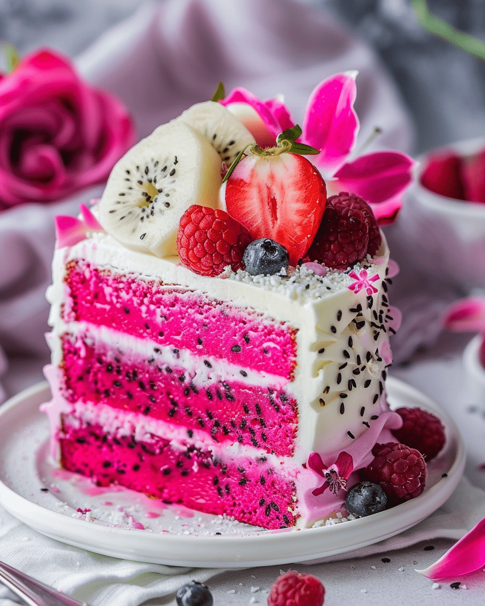Pink Dragon Fruit Layer Cake - Home Cook Simple