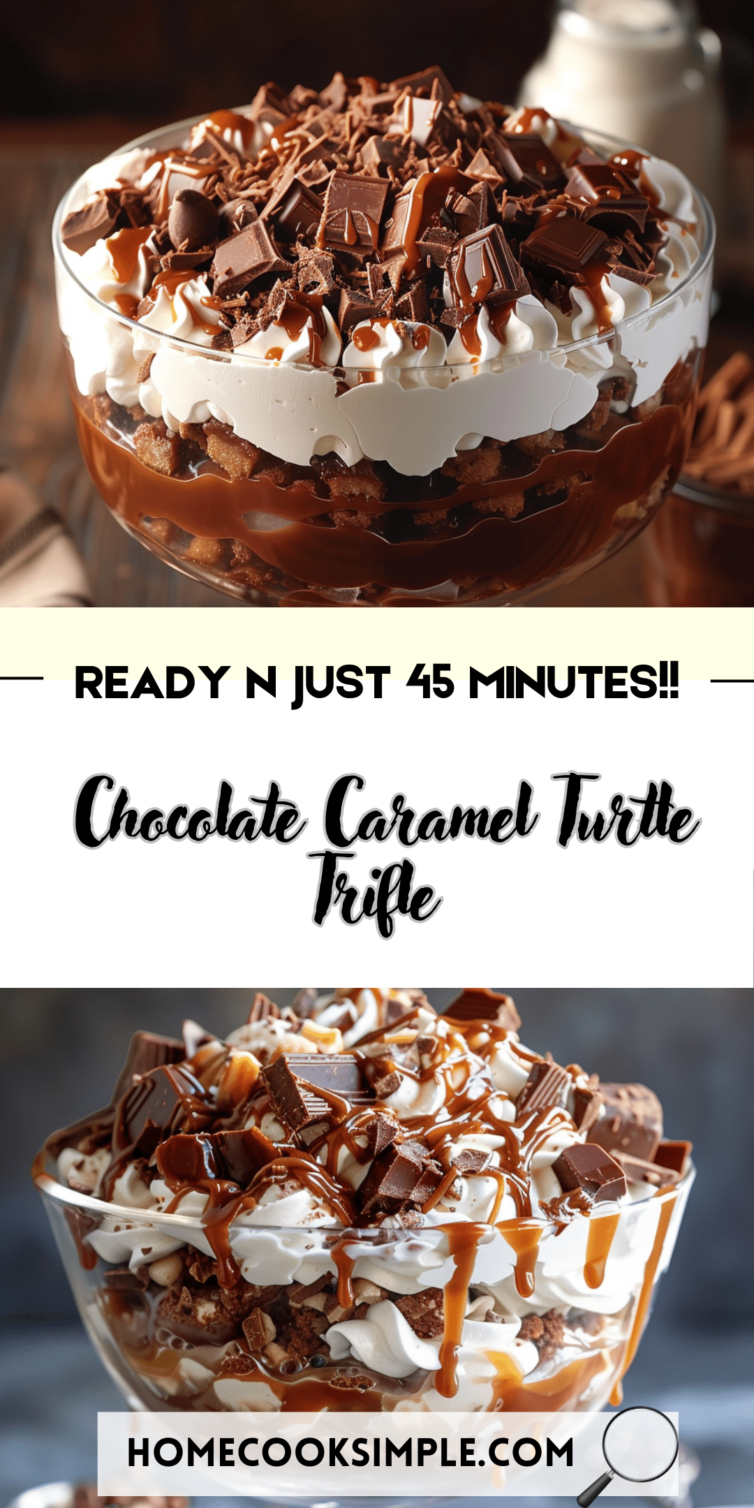 Chocolate Caramel Turtle Trifle - Home Cook Simple