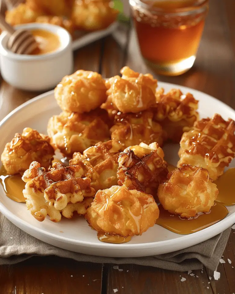 Easy Mini Chicken & Waffles Bites with Hot Honey - Home Cook Simple