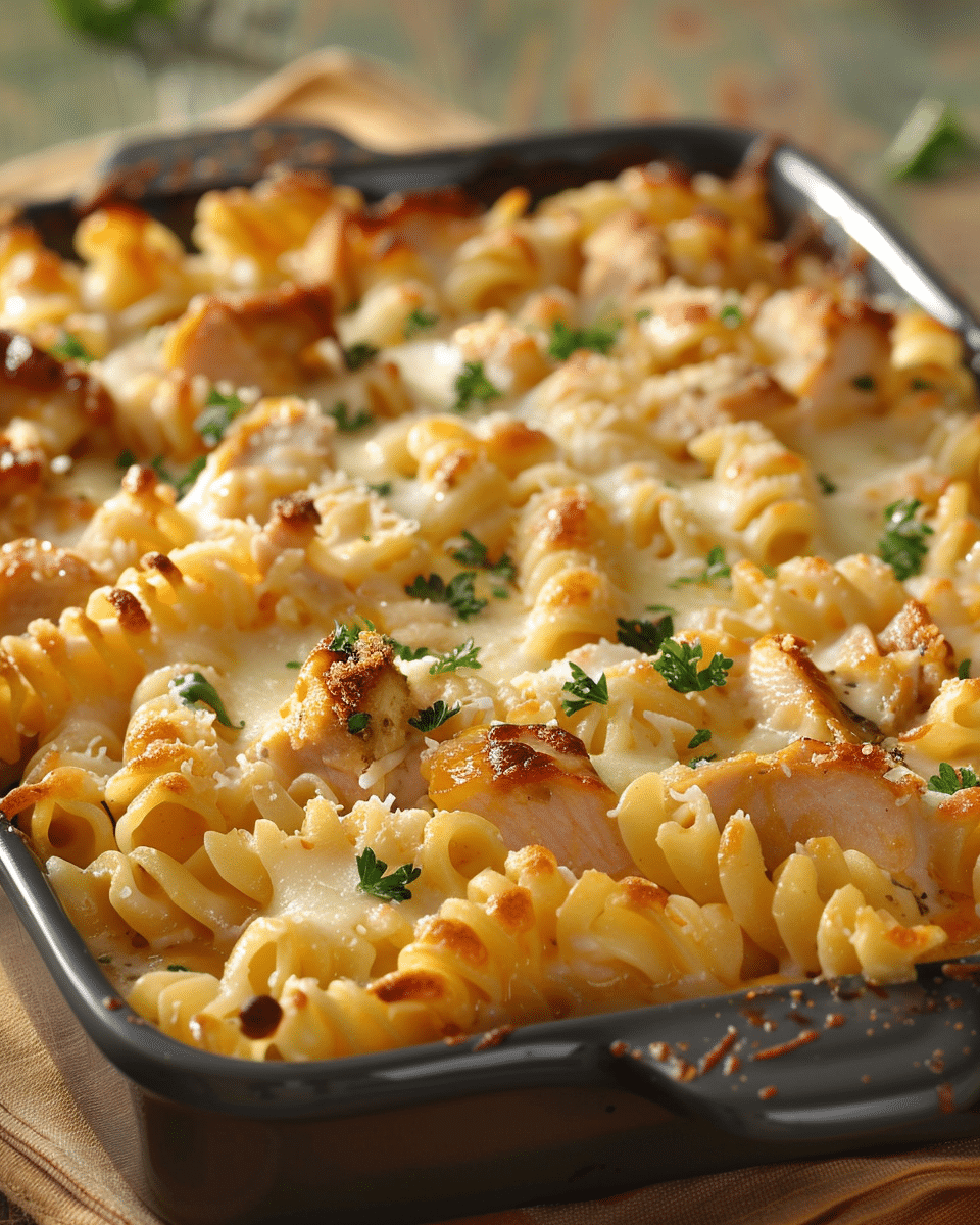 Cheesy Chicken Pasta Bake - Home Cook Simple
