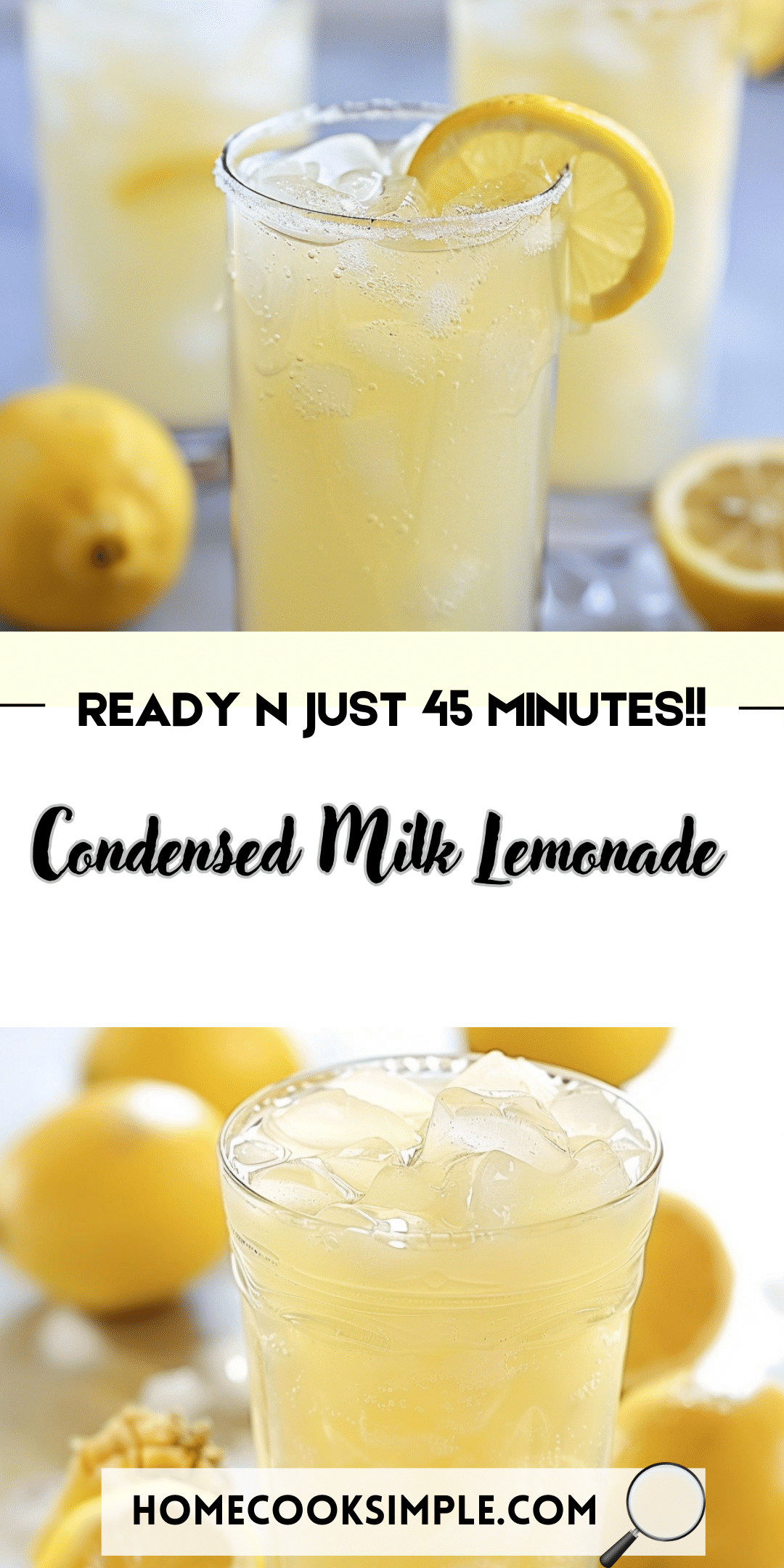 Condensed Milk Lemonade - Home Cook Simple