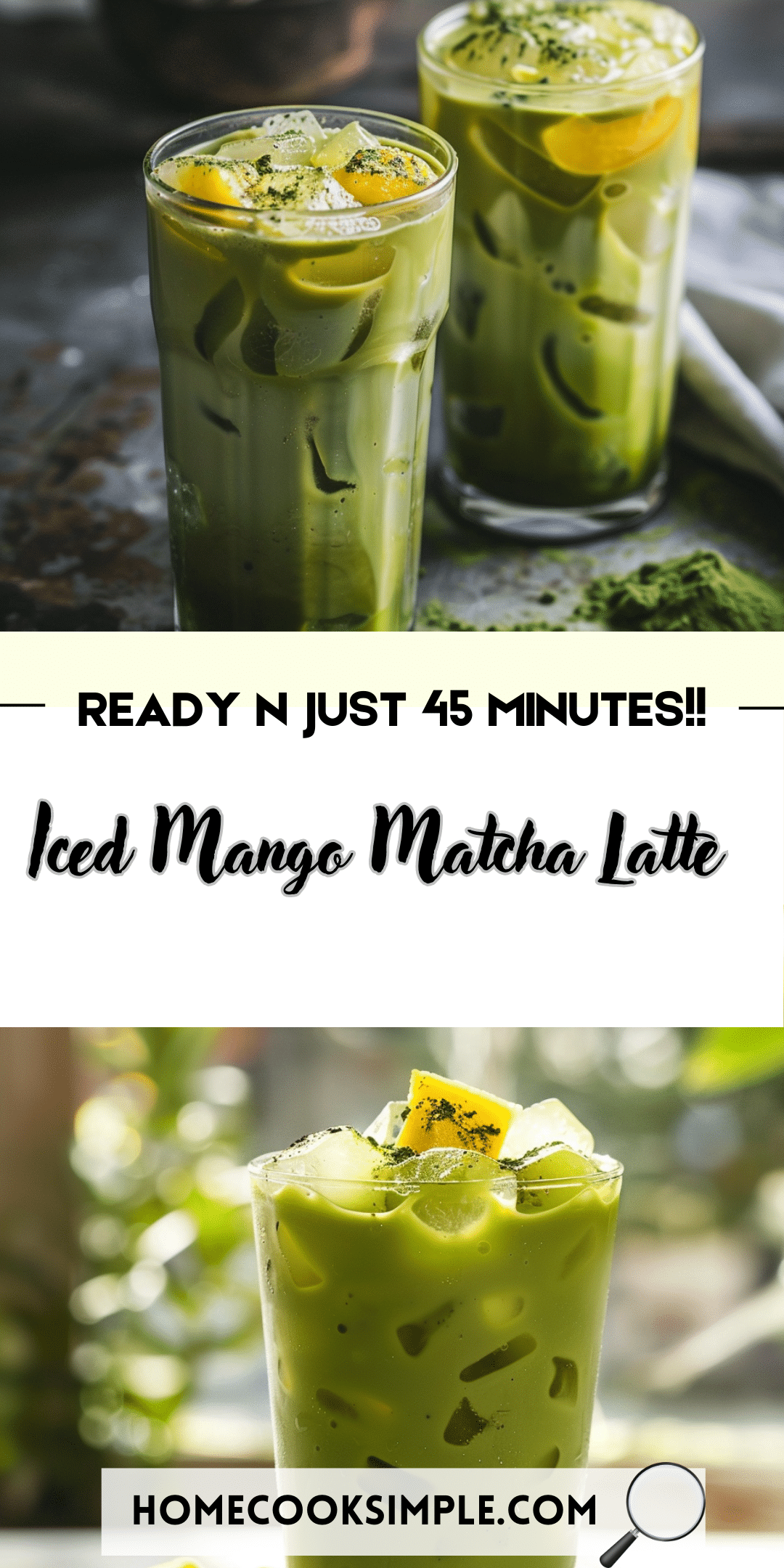 Iced Mango Matcha Latte - Home Cook Simple