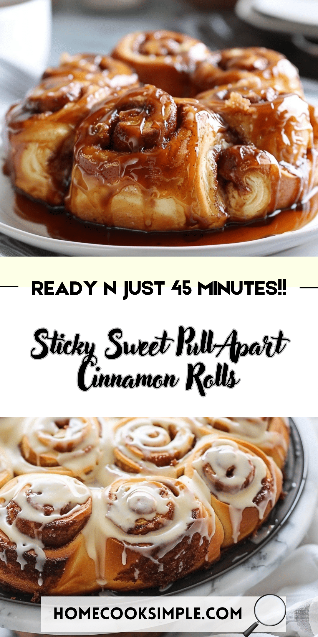 Sticky Sweet Pull‑Apart Cinnamon Rolls - Home Cook Simple
