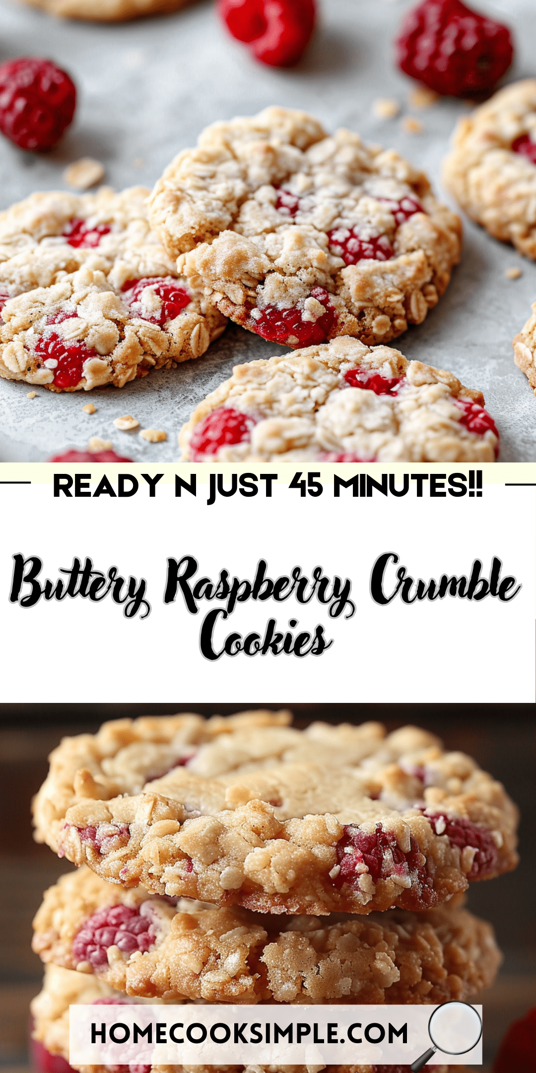 Buttery Raspberry Crumble Cookies - Home Cook Simple