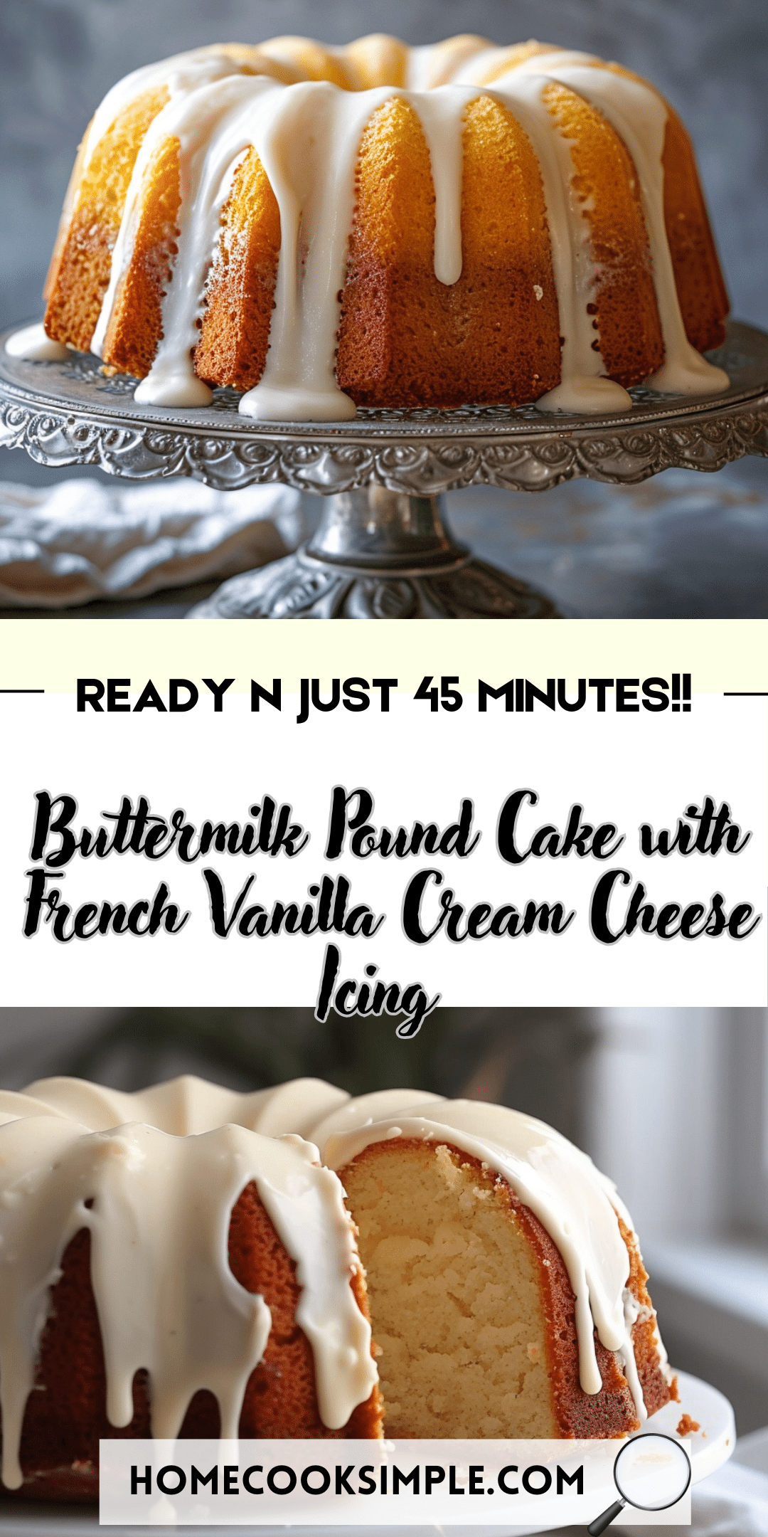 Buttermilk Pound Cake with French Vanilla Cream Cheese Icing - Home ...