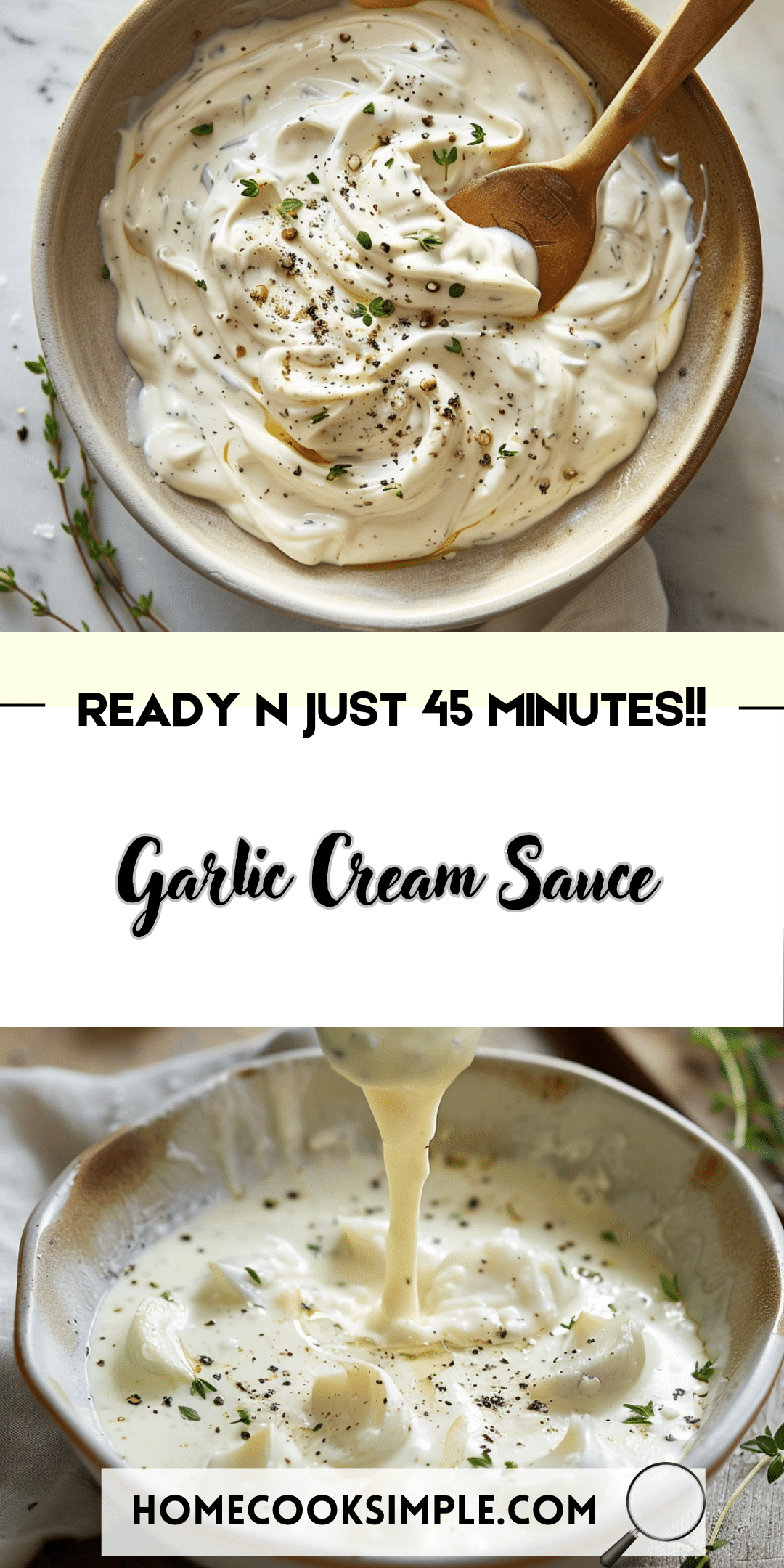 Garlic Cream Sauce - Home Cook Simple