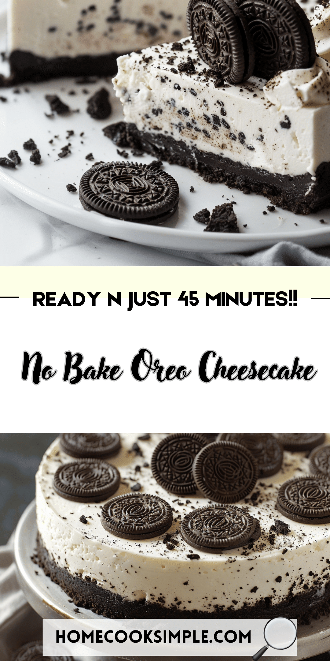 No Bake Oreo Cheesecake - Home Cook Simple