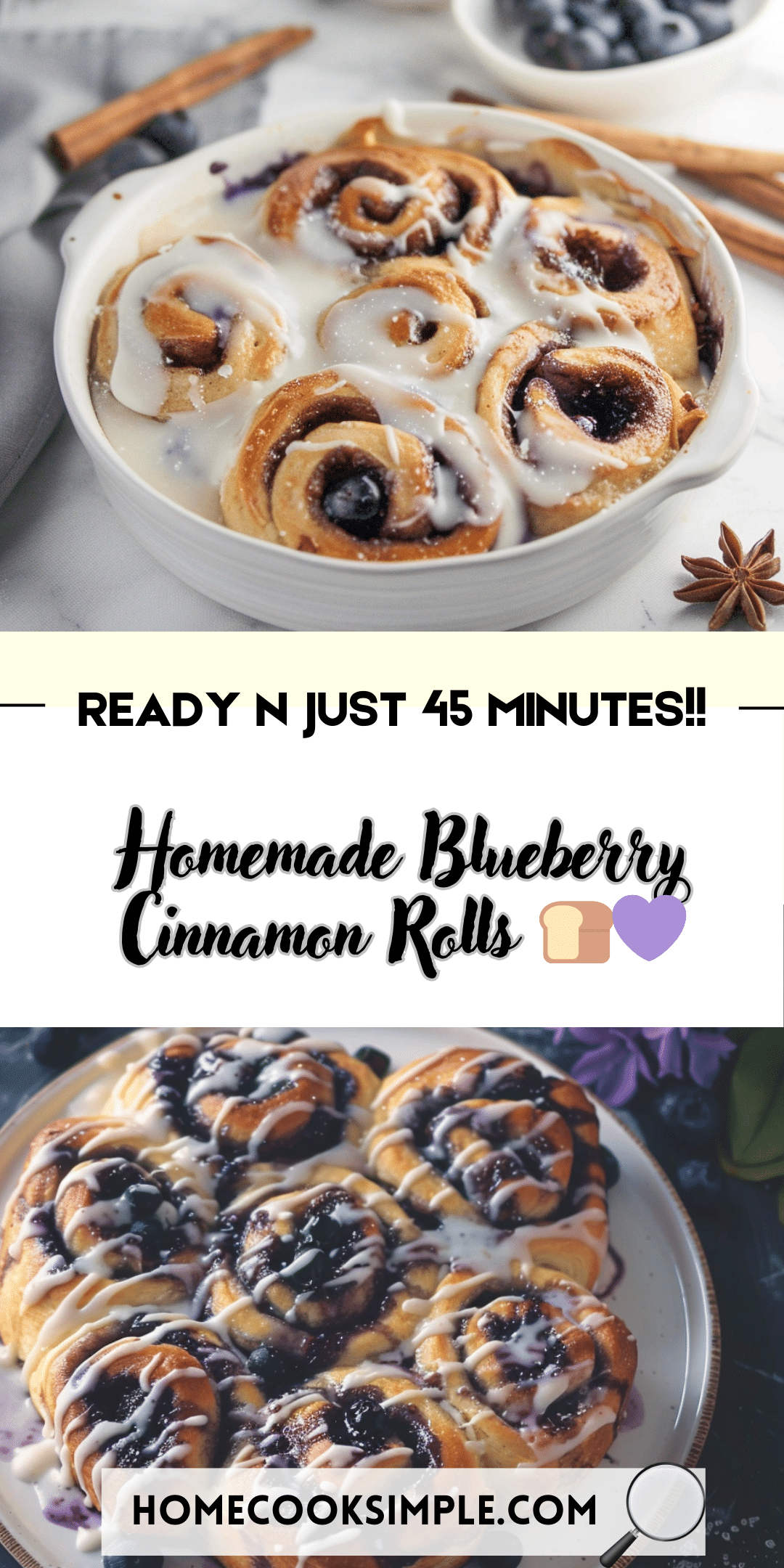 Homemade Blueberry Cinnamon Rolls - Home Cook Simple
