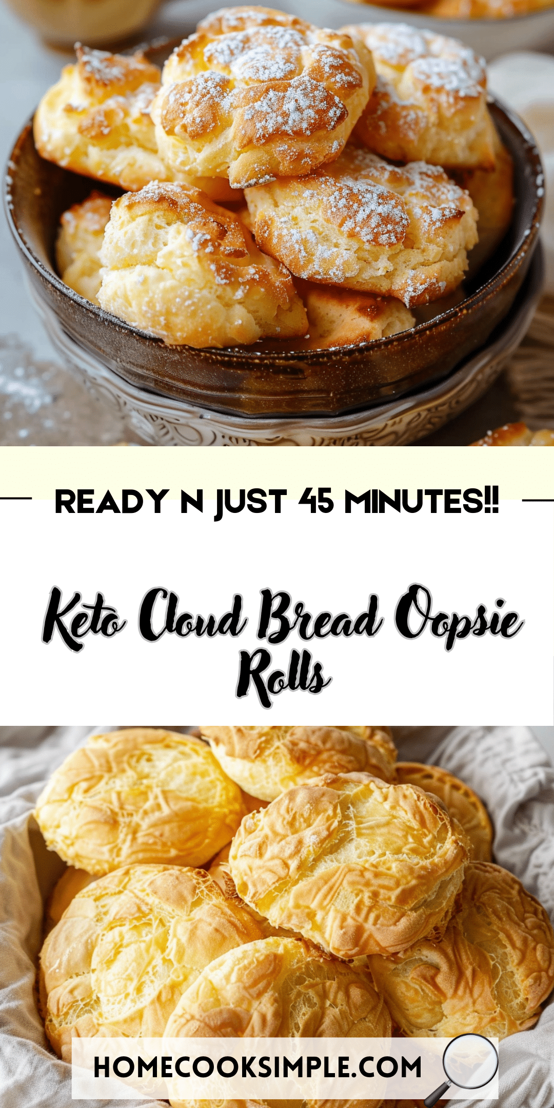 Keto Cloud Bread Oopsie Rolls - Home Cook Simple