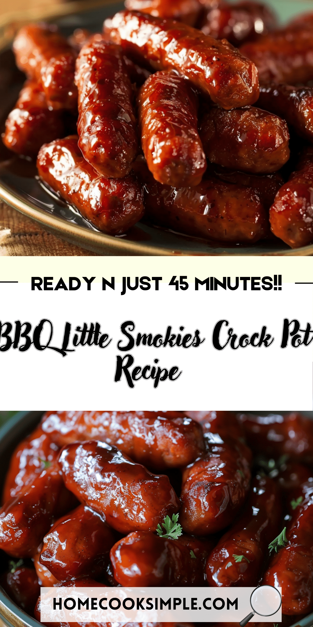 BBQ Little Smokies Crock Pot Recipe - Home Cook Simple