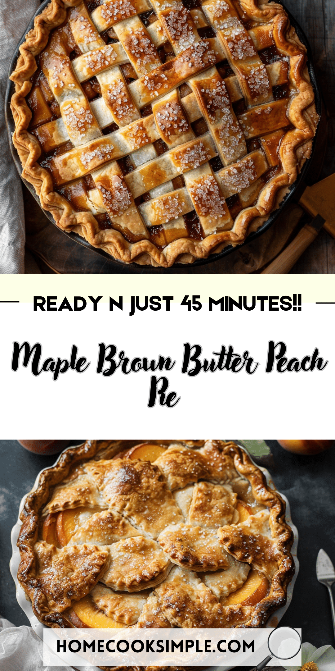 Maple Bourbon Brown Butter Peach Pie - Home Cook Simple