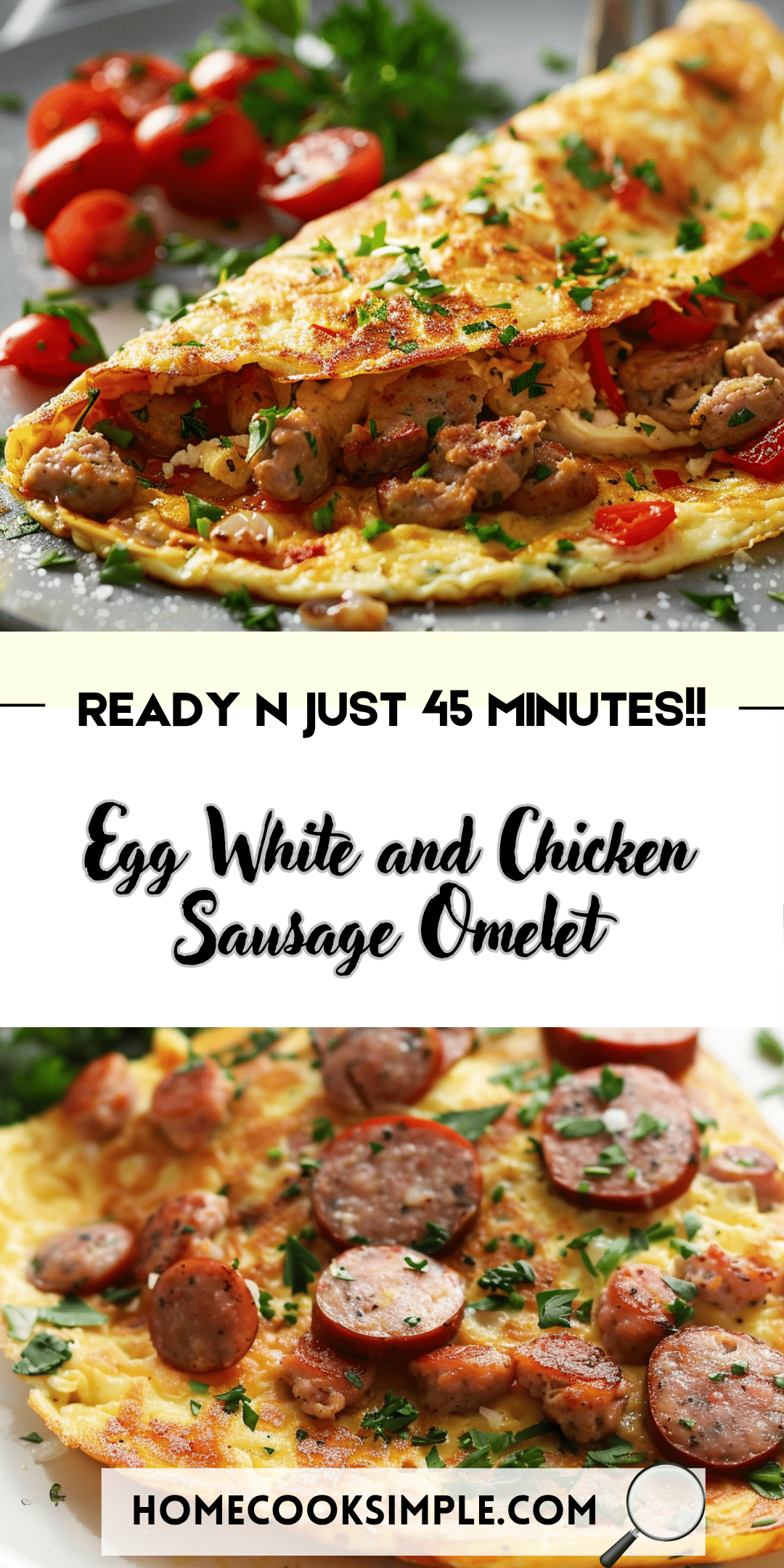 Egg White and Chicken Sausage Omelet - Home Cook Simple