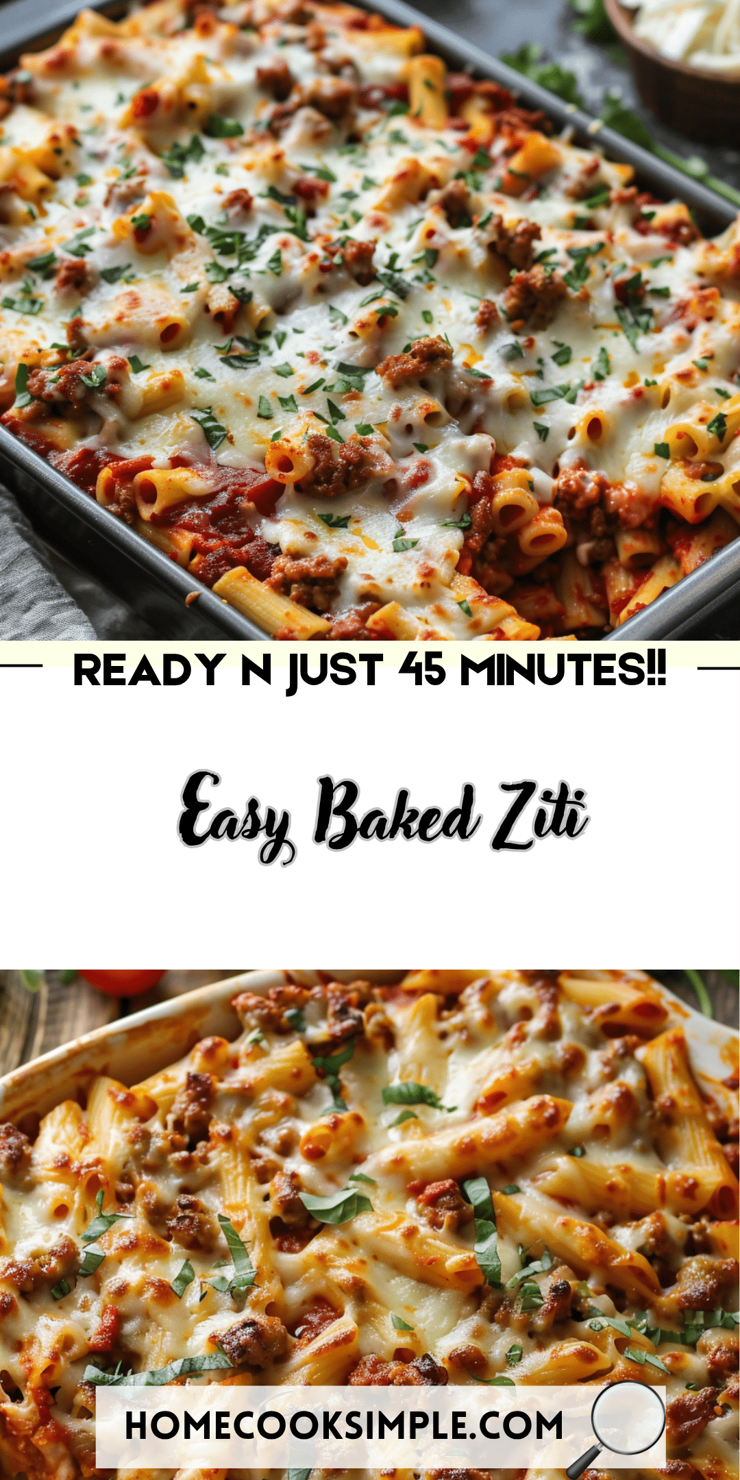 Easy Baked Ziti - Home Cook Simple